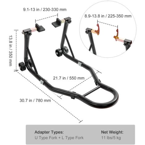 Mophorn Motorcycle Rear Wheel Stand, 390 kg Capacity, Heavy Duty with U ...