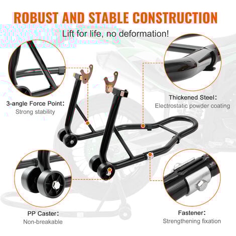 Mophorn Motorcycle Rear Wheel Stand, 390 kg Capacity, Heavy Duty with U ...