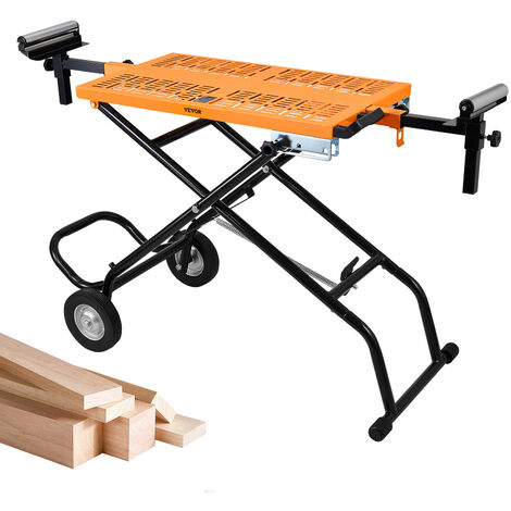 VEVOR Mitre Saw Stand 100in Rolling Foldable Wheeled Miter Saw Stand 550lbs
