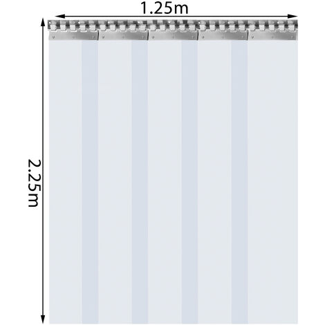 VEVOR PVC Strip Curtain 1.25x2.25m (W x H) Vinyl Door Strips 5 Strips ...