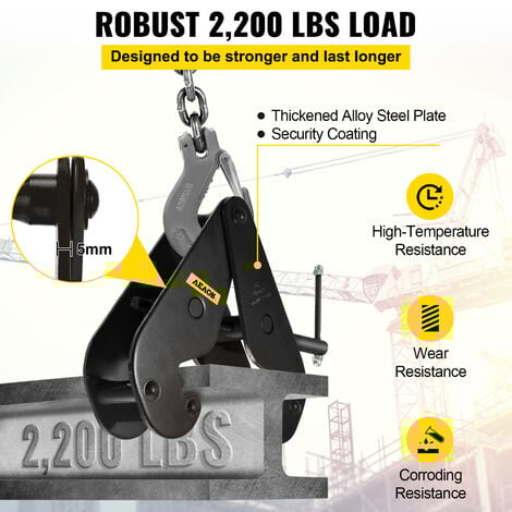 VEVOR Beam Clamp 2200lbs/1ton Capacity I Beam Lifting Clamp 3inch-9inch ...