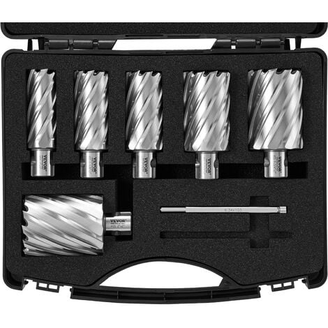 VEVOR Annular Cutter Set, 6 pcs Universal Shank Mag Drill Bits, 2 ...