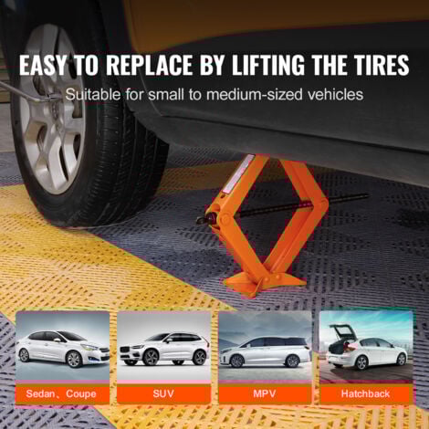 Mophorn 2.5 Ton Scissor Jack 5512 lbs Capacity 3.7 17.1 Lifting Range Ratcheting Handle Portable Tire Jack for Cars and Trucks