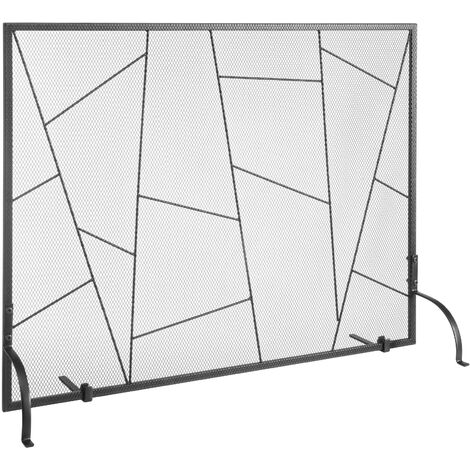 VEVOR Fireplace Screen Single Panel, Sturdy Iron Mesh Fireplace Screen ...