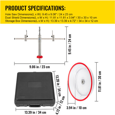 Mophorn Adjustable Hole Saw Cutter Kit, 1-5/8" to 8" (40-200 mm), Twin ...