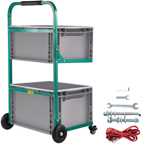 VEVOR Steel Bin Cart, 100KG Load Capacity 22.8 x 15.7 Inch Utility Cart ...