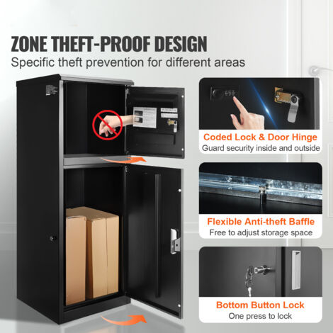 Mophorn Package Delivery Box 16.2"x15.8"x44", Galvanized Steel, Coded ...