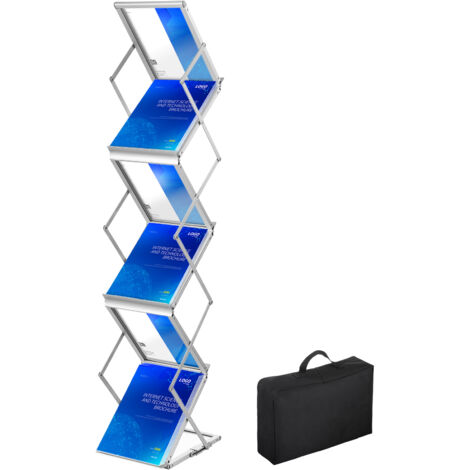 Mophorn Foldable Magazine Display Rack, 6 Pocket Pop-Up Brochure Stand ...