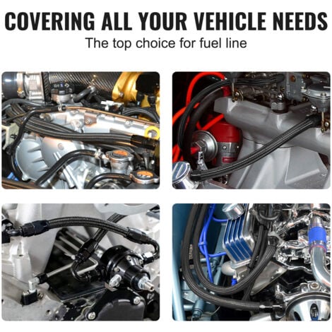 VEVOR 6AN Fuel Line Kit, 25 FT Fuel Hose Kit, 5/16" Nylon Stainless ...