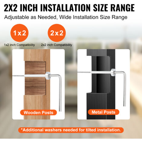 VEVOR 20 Pack Invisible Cable Railing kit, T316 Stainless Steel 3.2mm ...