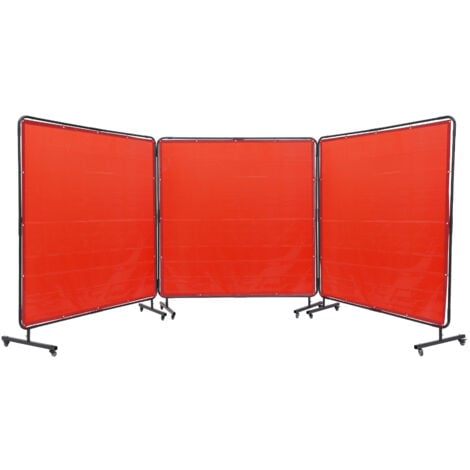 VEVOR Welding Screen with Frame, 6' x 6' 3 Panel Welding Curtain ...