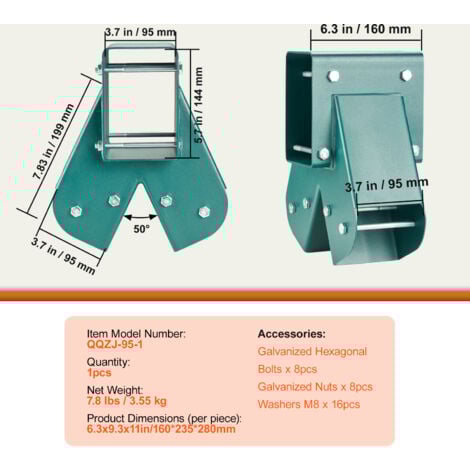Mophorn A-Frame Middle Swing Brackets, Heavy-Duty Carbon Steel, with ...