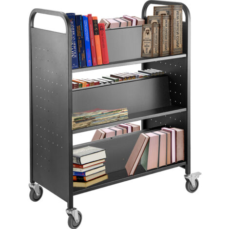 VEVOR Book Cart, 200LBS Library Cart, 49.2''x35.4''x18.9'' Rolling Book ...