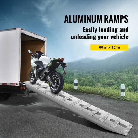 VEVOR 60\'\' X 12\'\' Aluminum Trailer Ramps 6000LBS Total Beavertail ...