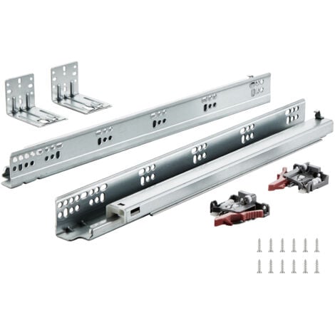 VEVOR 6 Pairs of 457.2mm Drawer Bottom Side Mount Rails, Heavy Duty ...