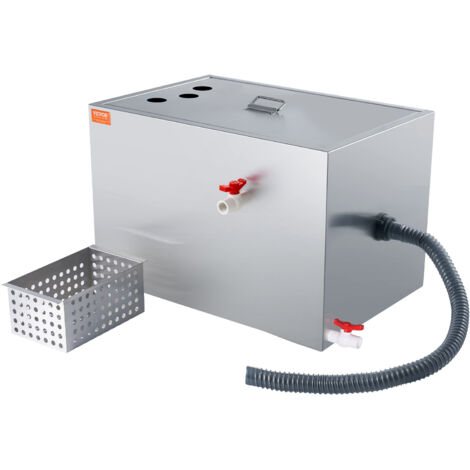 VEVOR Commercial Grease Trap, 40 LBS Grease Interceptor, Top Inlet ...