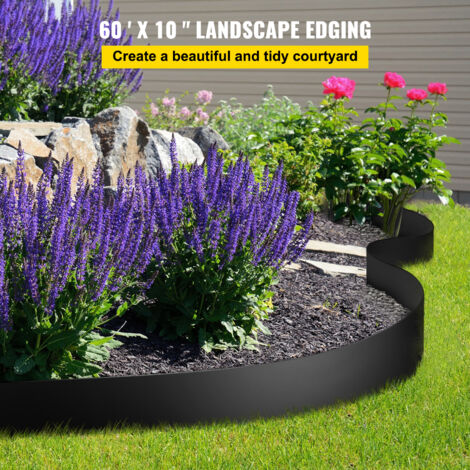 Mophorn Landscape Edging - 10 Depth, 60 ft Recycled HDPE Coiled Terrace ...