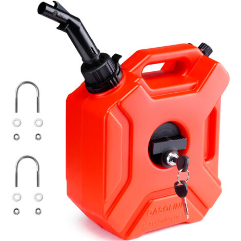 Mophorn Gas Can, 1.3 Gallon/5L, Fuel Tank with Spout and Lockable ...