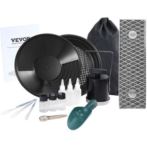 VEVOR Gold Panning Kit With Mini Sluice Box, 12" Aluminum Gold Mining ...