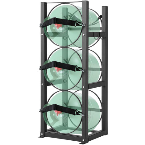 VEVOR Refrigerant Tank Rack, with 3 x 30lbs Bottle Tanks, Cylinder Tank ...