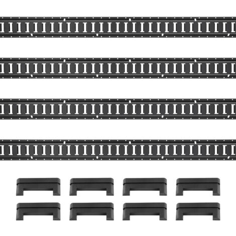 Mophorn E Track Tie Down Rail Kit, 2' Steel Rails, 4 Pack, Secure Cargo ...