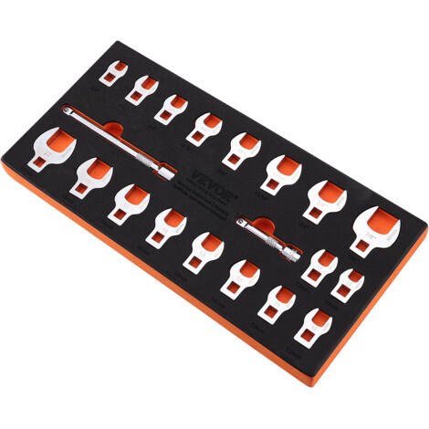 Mophorn Crowfoot Wrench Set, 3/8" Drive 20-Piece Crows Foot Wrench Set ...