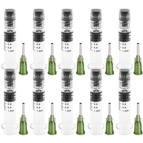 Mophorn Borosilicate Glass Luer Lock Syringe, 1mL, 100 Pcs Reusable ...