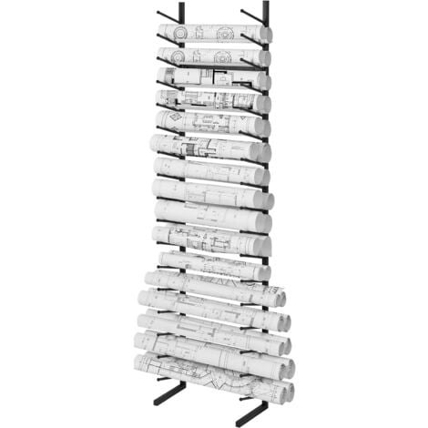 VEVOR Blueprint Storage Rack, Hanging Poster Display Rack 16-Tier ...