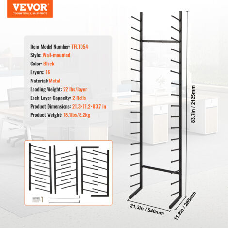 VEVOR Blueprint Storage Rack, Hanging Poster Display Rack 16-Tier ...