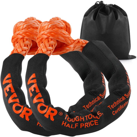VEVOR Synthetic Soft Shackle, 1/2" x 22" (2 Pack) 44092 lbs (20 Ton ...