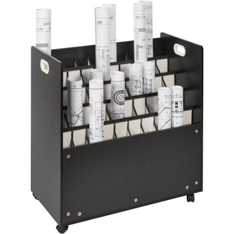 VEVOR Blueprint Storage Rack, 50 Slots Mobile Blueprint Storage Cabinet ...