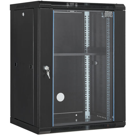 VEVOR 15U Wall Mount Server Cabinet, 500 lbs Max. Ground-mounted Load ...