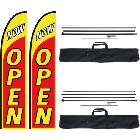 VEVOR Open Flags with Pole Kit, Advertising Flags for Business Outside ...