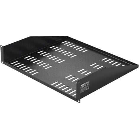 VEVOR 2U Server Rack Shelf, 16"/406mm Depth, 50lbs Max Load Capacity ...