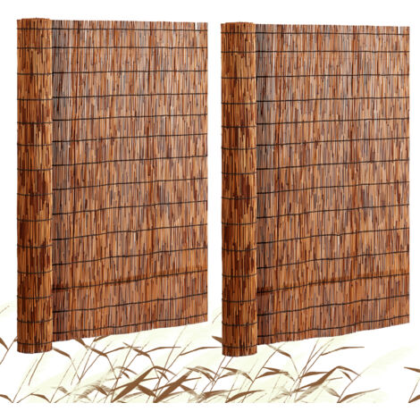 VEVOR Natural Reed Fencing, 4 ft x 16.4 ft, 2 Pack Reed Screen Curtain ...