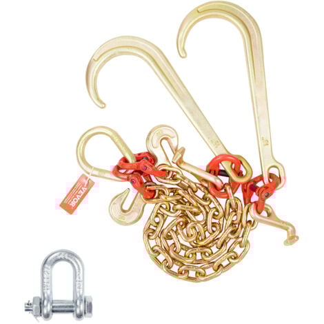 VEVOR G80 V Bridle Chain, 3/8" x 2' Towing Chain Bridle with 15" J ...