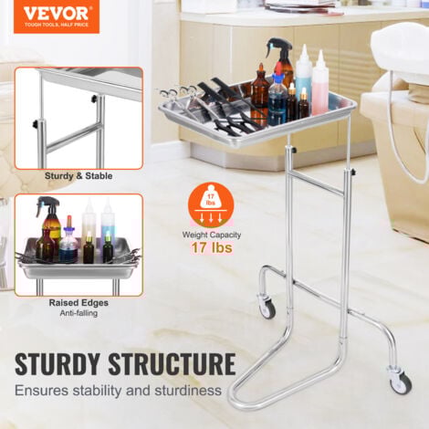 VEVOR Stainless Steel Lab Carts, Lab Utility Cart with Single Tray ...