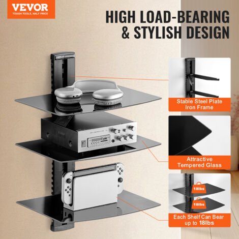 Foldable Wall Mounted Shelf Spacesea 4-Tier Floating Shelf With LED ...