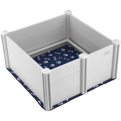 VEVOR Dog Whelping Box, 38.6 x 38.6 x 18.1in Whelping Box for Dogs and ...