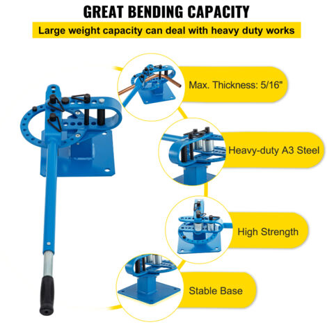 Mophorn YP-9 Manual Bench Top Pipe Bender, 7 Dies for 1-3 Inch Tubes ...