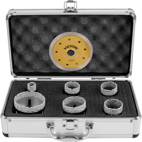 Vevor Diamond Drill Bits Hole Saw Set 4/5"-2-3/5" 6pcs Tile Ceramic ...