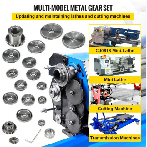 VEVOR Milling Machine Gear 18Pcs Gear Kits Mini Lathe Gears CJ0618 ...