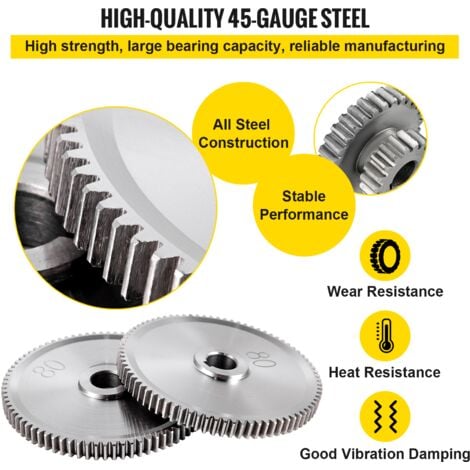 VEVOR Milling Machine Gear 18Pcs Gear Kits Mini Lathe Gears CJ0618 ...