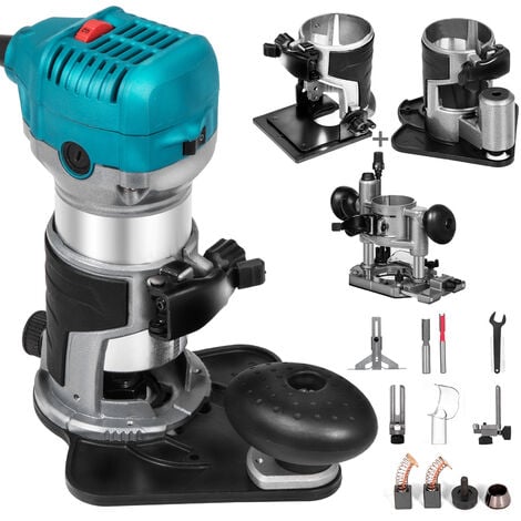 VEVOR 710W Trimmer Router Palm Laminate 1/4" 3/8" Chuck Variable Speed ...