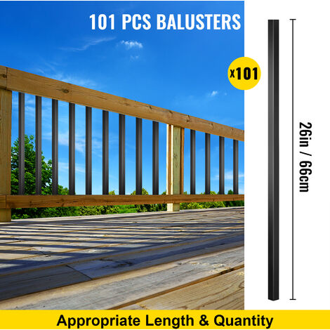 VEVOR Deck Balusters Metal Deck Spindles 101 Pack inch cm Aluminum ...