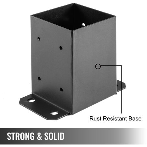 4 x 4 Post Base, Post Anchor 5 PCs Black Powder-Coated Bracket for Deck ...