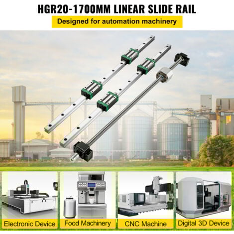 Mophorn Linear Guide Rail 2Pcs HGR20-1700mm + 1Pc RM1605-1700mm ...