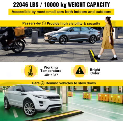 Mophorn 4 Pack 1-Channel Rubber Cable Protector Ramps Heavy Duty ...