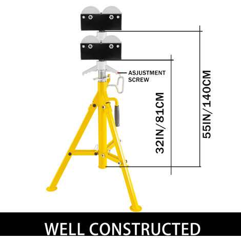 Mophorn Heavy-Duty Pipe Jack Stand with Roller-Head