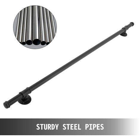 VEVOR Stair Handrail 5ft Length Stair Rail Steel Pipe Modern Handrails ...